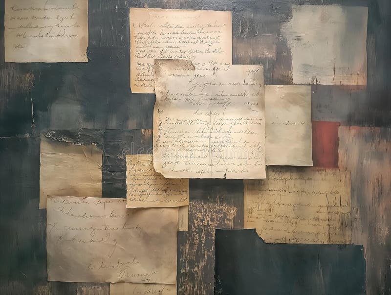 Collage of Old Papers, Various Textures, Muted Tones, Aged Fragments ...