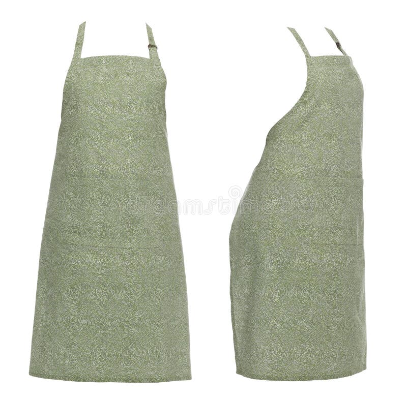 Collage with Olive Color Apron Isolated on White, Different Sides Stock ...