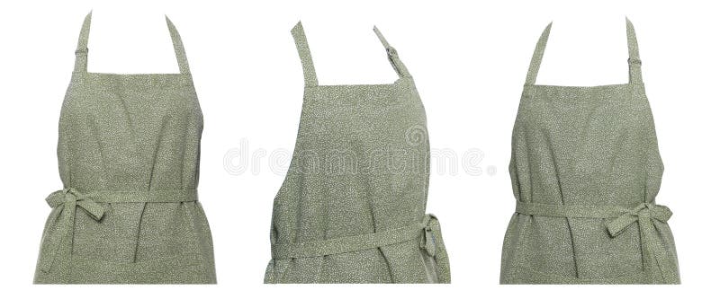 Collage with Olive Color Apron Isolated on White, Different Sides Stock ...