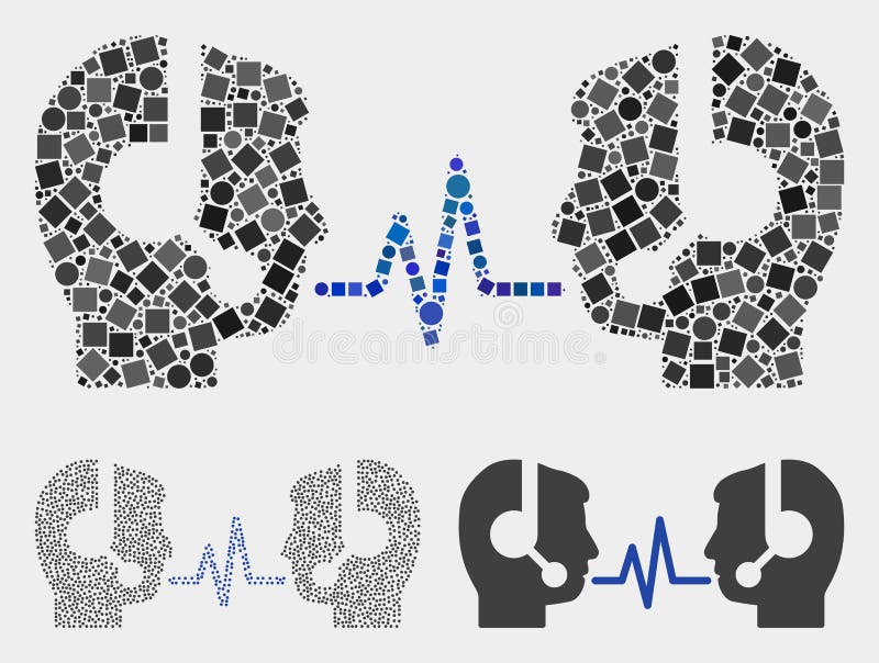 Operator Dialog Signal Icon Collages Of Squares And Circles Stock ...