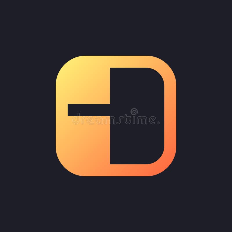 Collage Orange Solid Gradient Ui Icon for Dark Theme Stock Vector ...