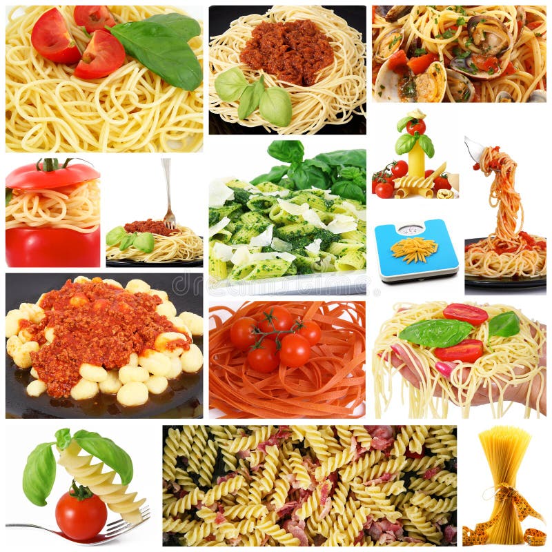 Original Italian Pasta Collage Stock Photo - Image of dishes, kitchen ...