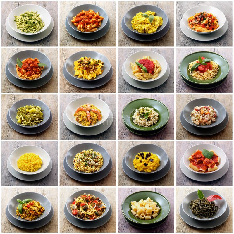 Original Italian Pasta Collage Stock Photo - Image of homemade, italy ...