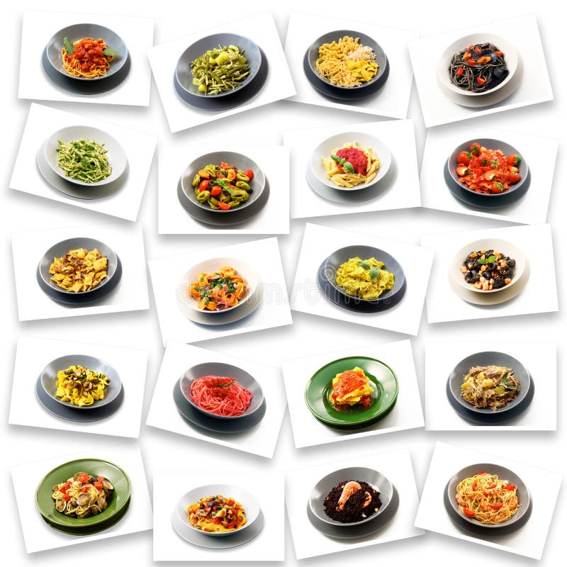 Original Italian Pasta Collage Stock Image - Image of cluster, culinary ...
