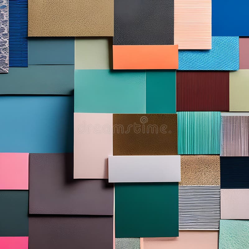 A Collage of Overlapping Paper Textures in Various Colors and Patterns3 ...