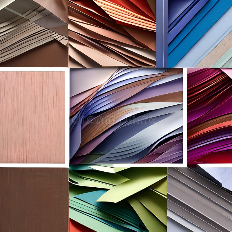 A Collage of Overlapping Paper Textures in Various Colors and Patterns4 ...