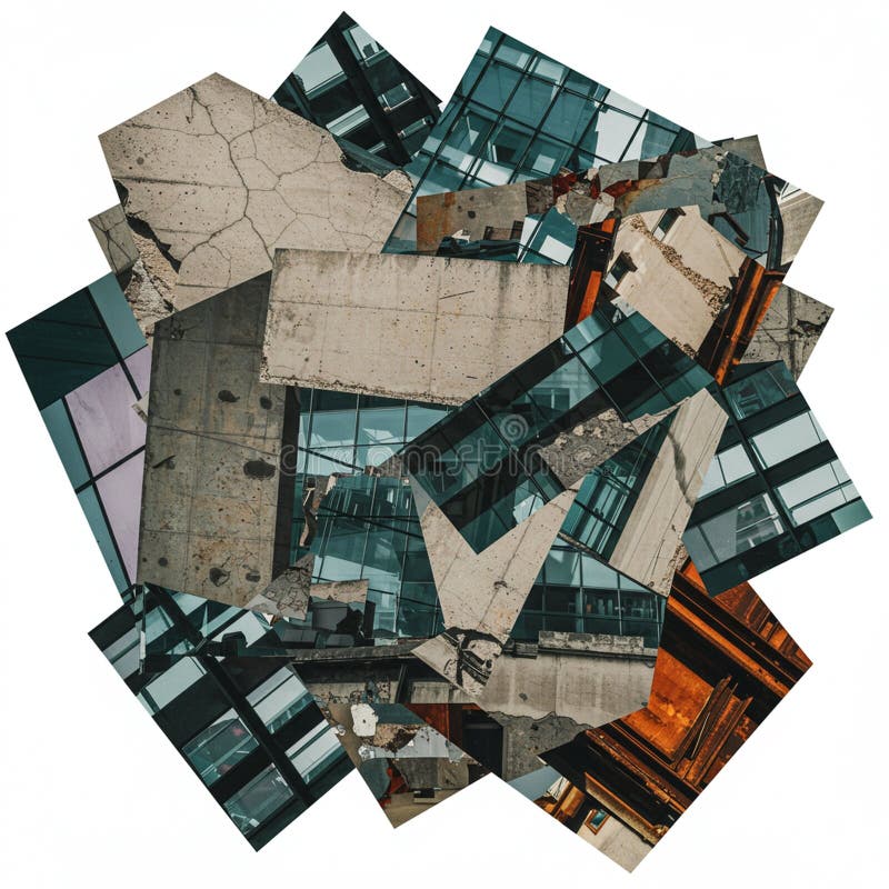 A Collage of Overlapping Rectangular Images Shows Fragmented ...