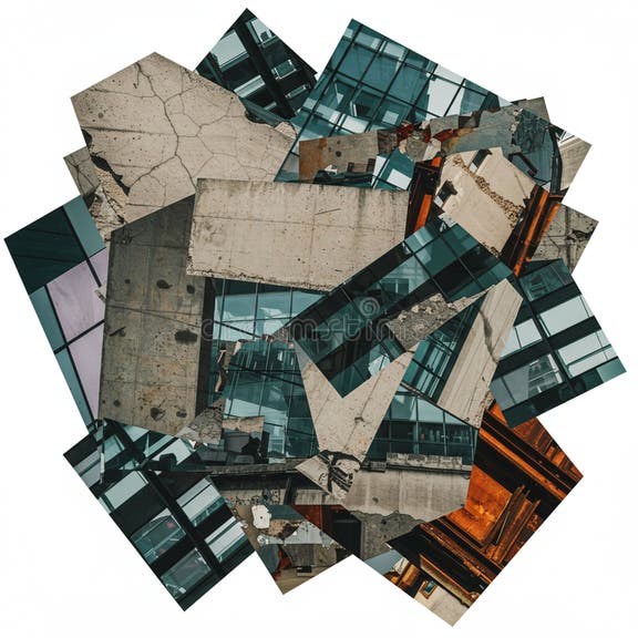 A Collage of Overlapping Rectangular Images Shows Fragmented ...