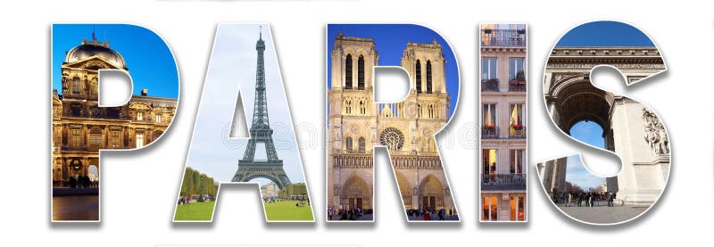 Collage with Paris Letters with Paris Views - Stock Illustration ...