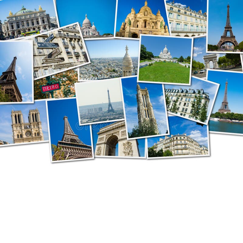 The Collage of Paris Photos Collection Stock Photo - Image of eiffel ...