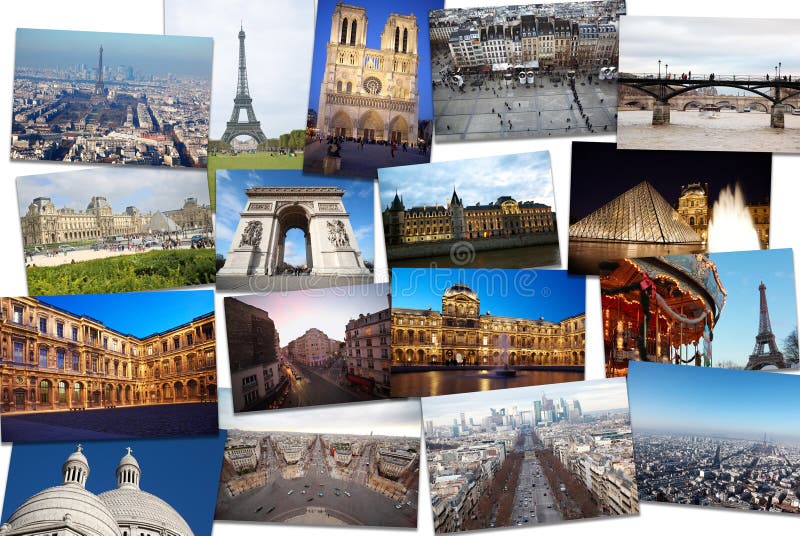 Collage with Paris Views - Eiffel Tower, Arc De Editorial Stock Photo ...