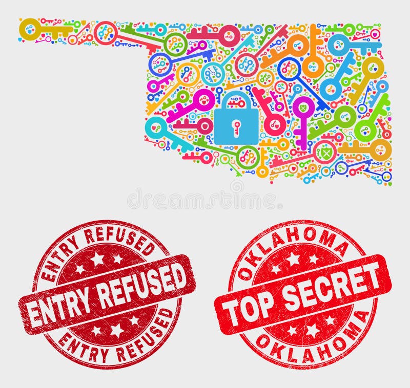 Collage of Passkey Oklahoma State Map and Distress Entry Refused Stamp ...