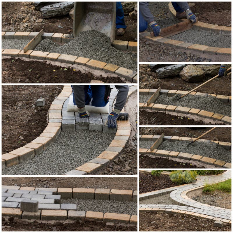 Collage path construction stock photo. Image of gravel - 54581650