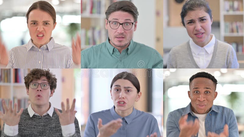 Collage of People Feeling Angry, Fighting Stock Photo - Image of latino ...