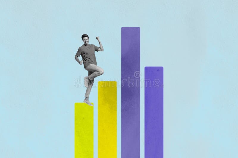 Collage of People Office Tools Arrow Chart Symbolizing Business Growth ...