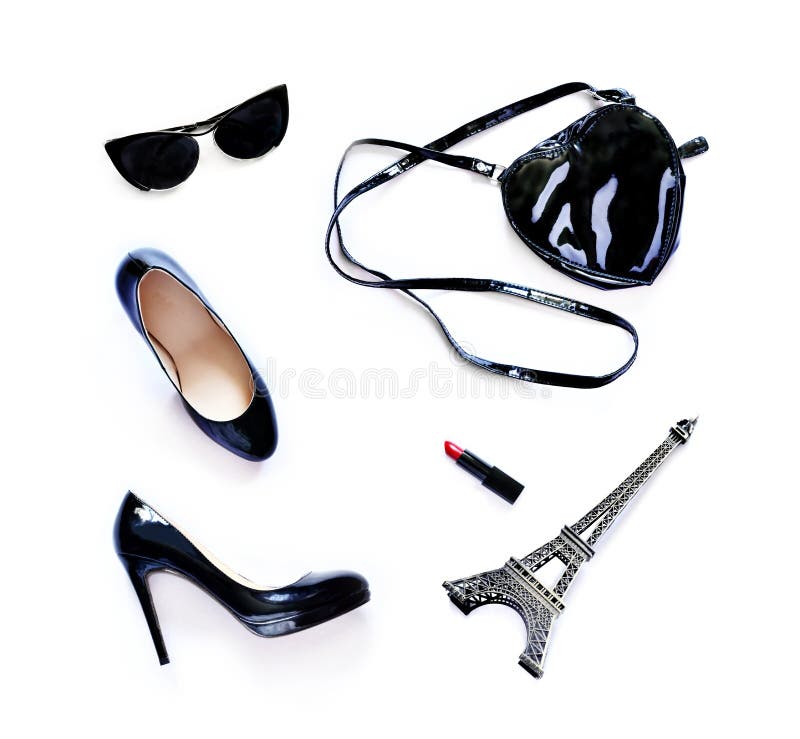 Collage of Personal Accessories Isolated on White Stock Photo - Image ...