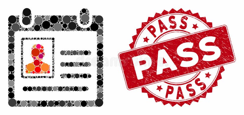 Collage Personal Badge with Grunge Pass Stamp Stock Illustration ...