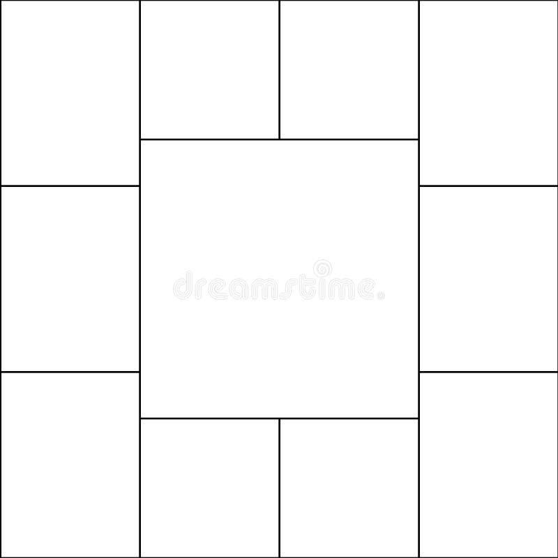 Collage photo frame grid stock illustration. Illustration of empty ...