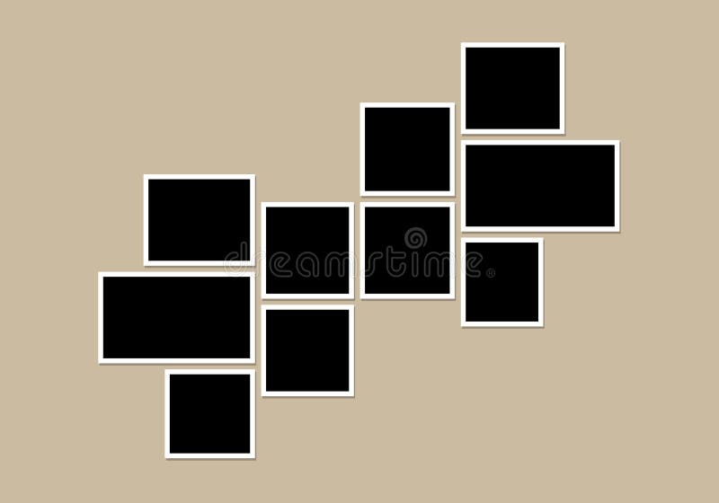 Collage Photo Frame Template for Photographs Presentation Stock ...