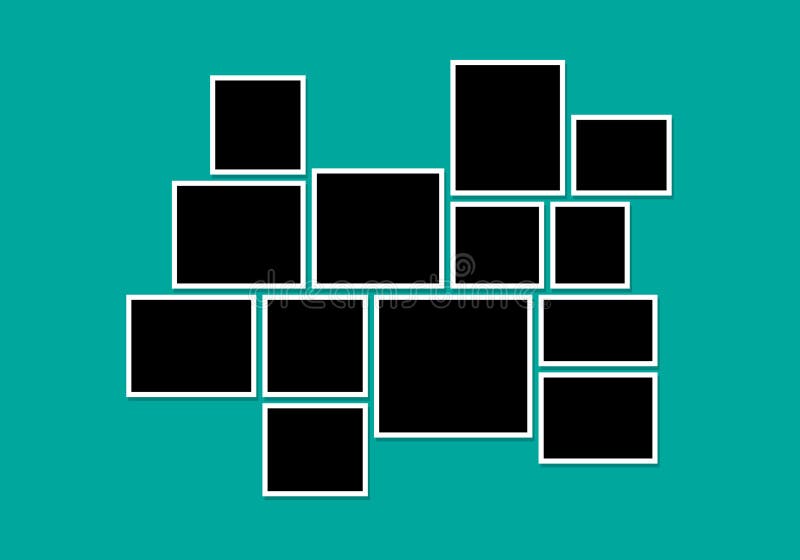 Collage Photo Frame Template for Photographs Presentation Stock ...