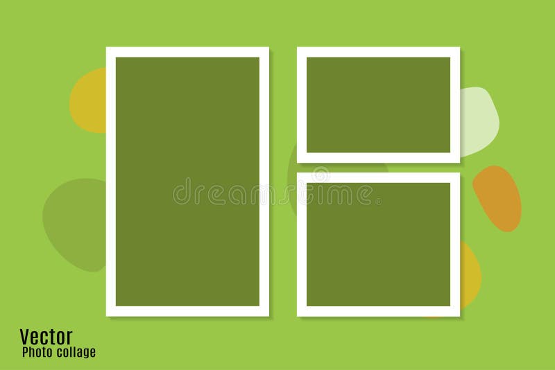 Collage Photo Frame Template with Shadows Stock Vector - Illustration ...