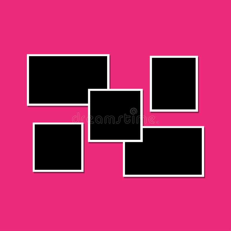 Collage Photo Frame Template for Photographs Presentation Stock ...