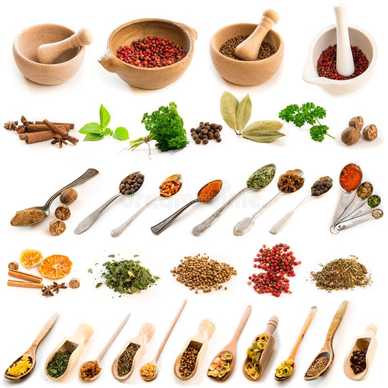 Collage of Photos of Different Spices Stock Photo - Image of food ...