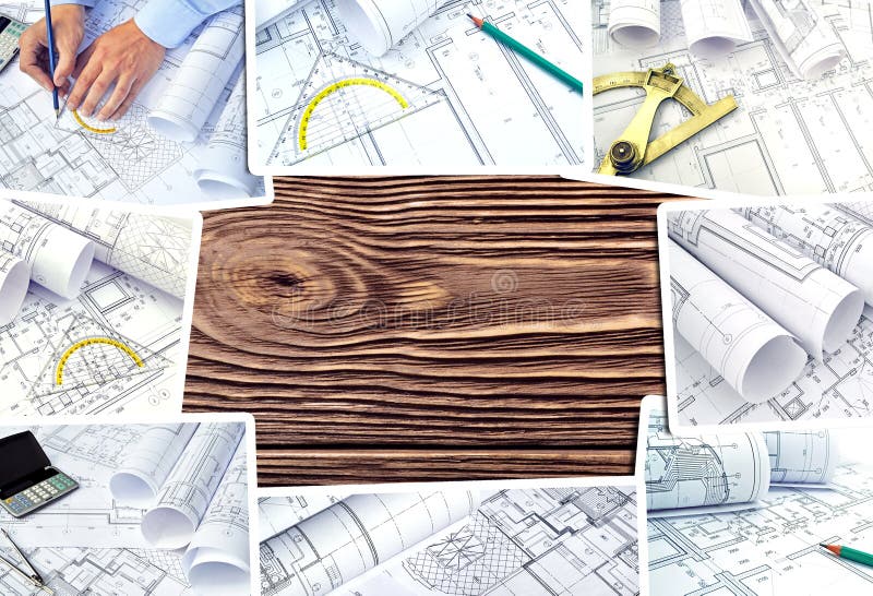 Collage Of Engineering Documents Stock Photo - Image of mechanical ...