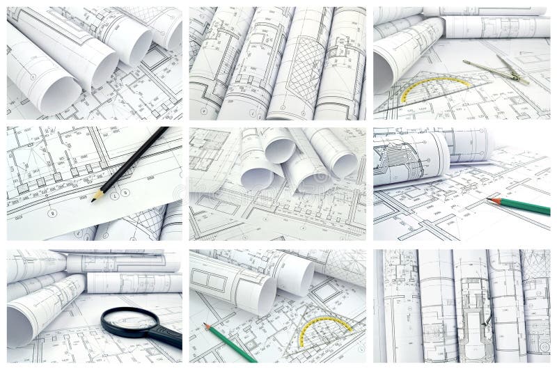 Collage of Photos of Drawings Stock Photo - Image of drawing, devise ...