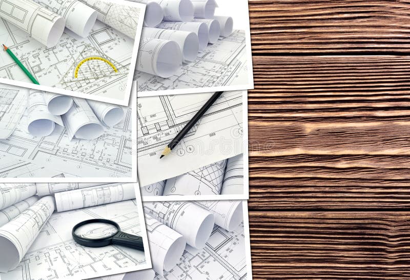 Collage of Photos of Drawings Stock Image - Image of business ...