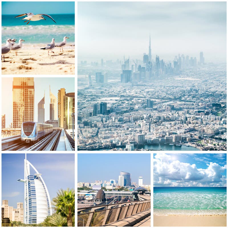 Collage of Photos from Dubai Editorial Stock Image - Image of business ...