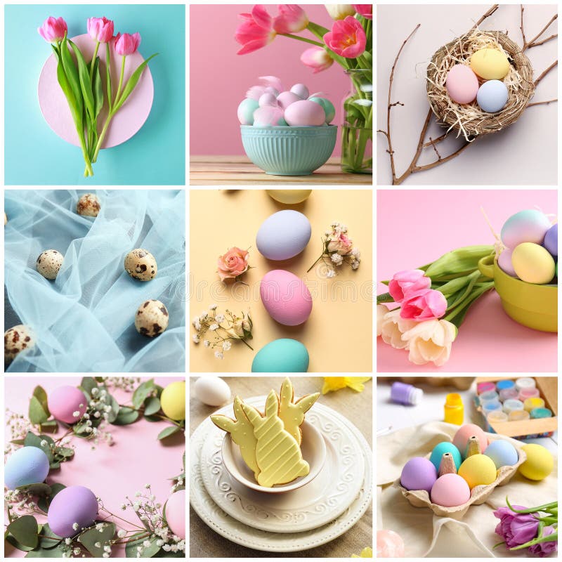 Collage of Photos for Easter Celebration Stock Photo - Image of ...