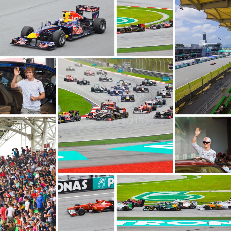 Collage of Photos of Formula-1 Editorial Image - Image of lumpur ...