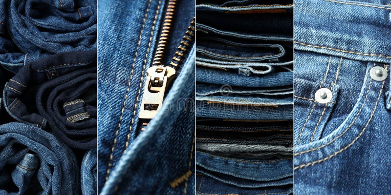 Collage of Photos with Jeans, Close Up Stock Photo - Image of blue ...