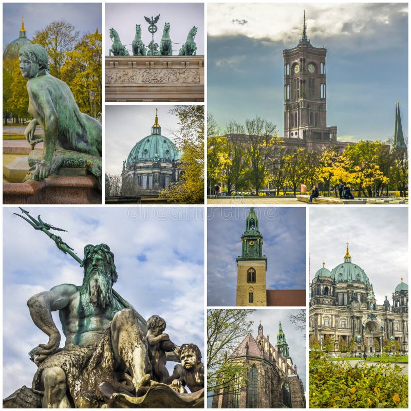 Collage of Photos of the Sights of Berlin, Germany Stock Photo - Image ...