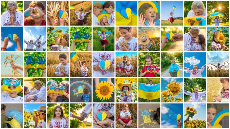 Collage of Photos on the Theme of Ukraine. Selective Focus Stock Photo ...