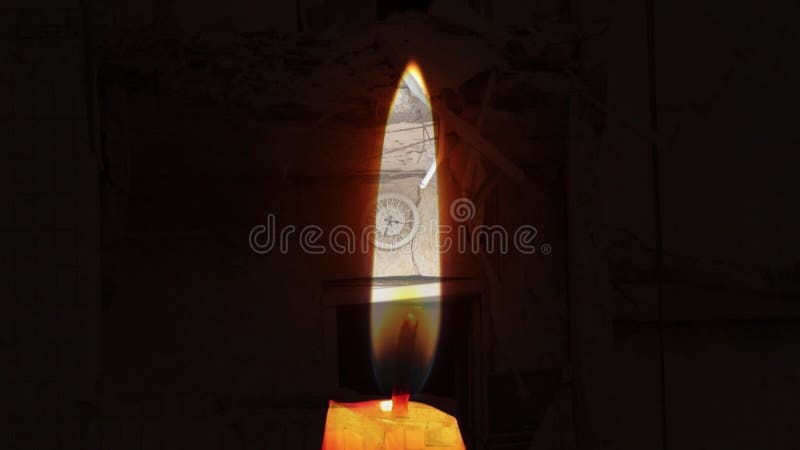 Collage of Photos from the War in Ukraine on the Background of Candles ...