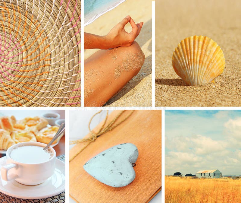 Collage of Photos in Yellow Color Stock Photo - Image of catalog ...