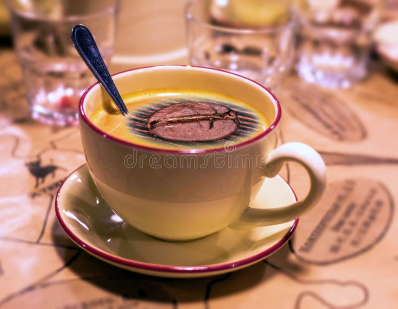 Collage Picture of Cap of Coffee Stock Image - Image of table, beverage ...