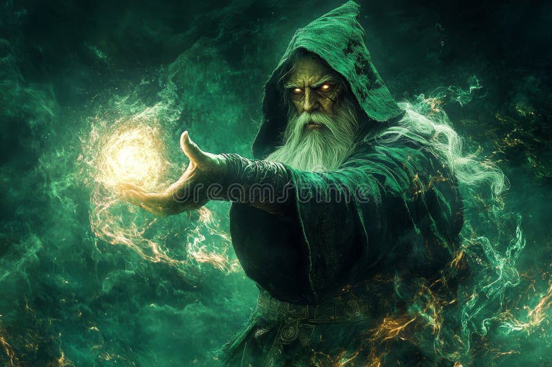 A Collage Picture Generated Using Stock Showing a Medieval Wizard Using ...