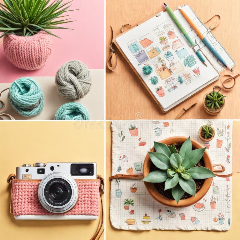 Collage of Pictures and Objects Stock Illustration - Illustration of ...