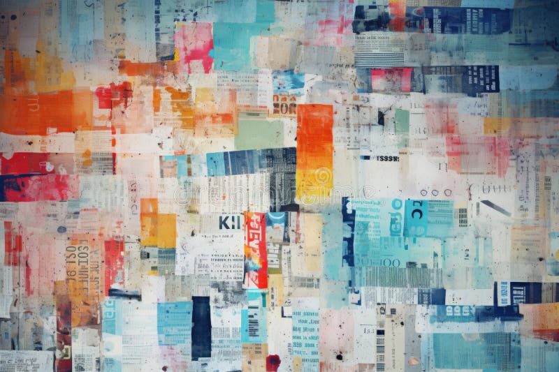 Collage of Pieces of Paper and Letters in a Variety of Colors Stock ...