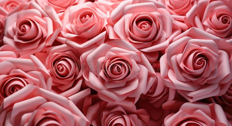 A Collage of Pink Roses for Wallpapers Stock Illustration ...
