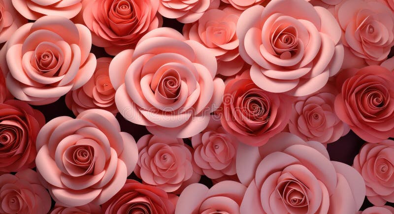 A Collage of Pink Roses for Wallpapers Stock Photo - Image of ...