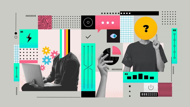 Collage Poster Design - Data Analysis Stock Vector - Illustration of ...