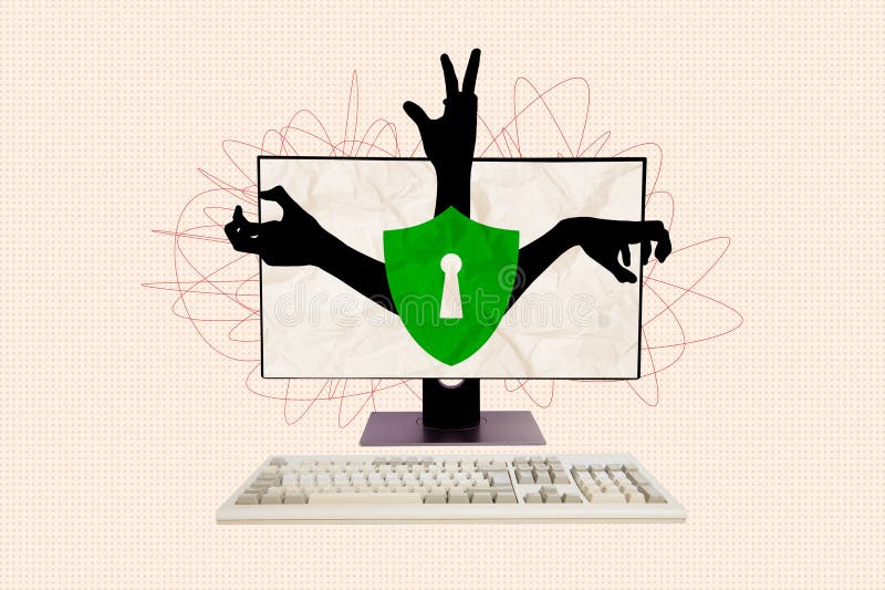 Collage Poster Image Computer Cybersecurity Web Internet Safety Virus ...