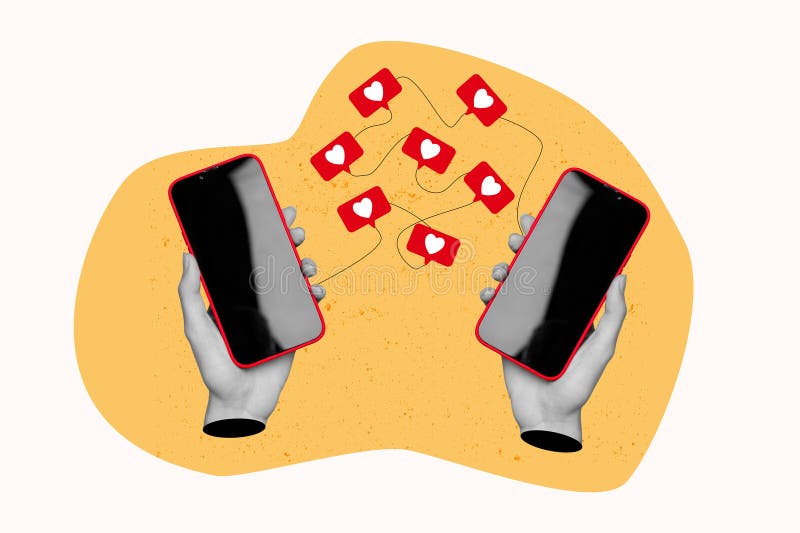 Collage Poster Image of Hands Hold Modern Gadget Wifi Bluetooth Fast ...