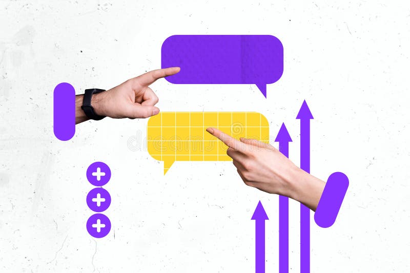 Collage Poster Template Trend Artwork Sketch of Hand Gesture Finger ...