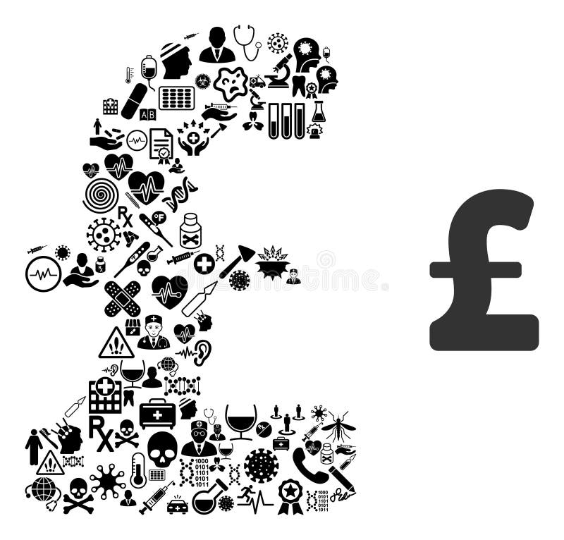 Collage Pound Sterling with Medic Items Stock Vector - Illustration of ...