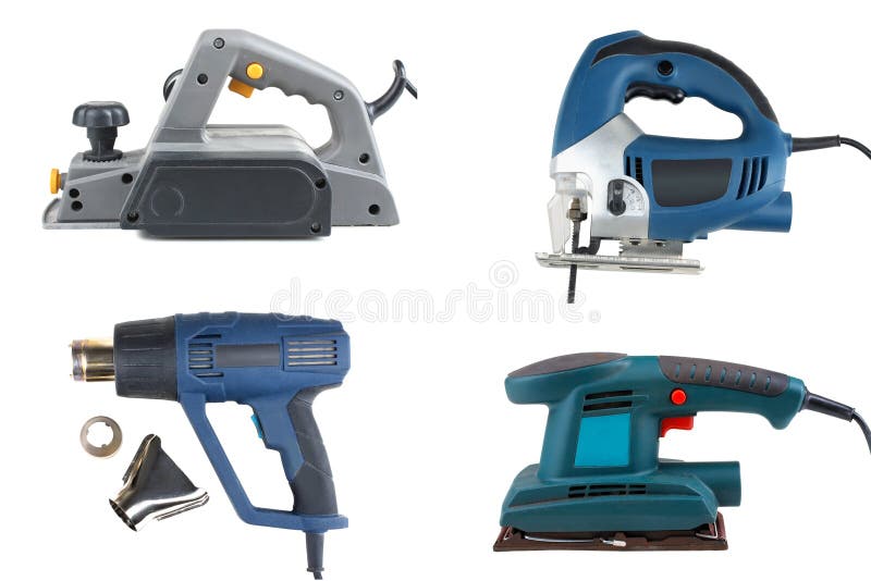 Collage of power tools stock photo. Image of press, orange - 66118924